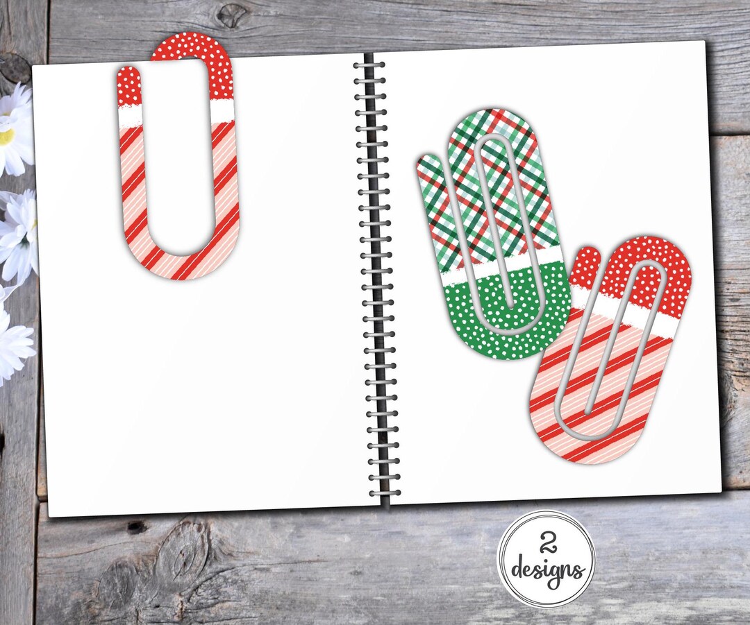 2 Big Christmas Paper Clip Designs • Holiday • Paperclip • Plaid ...