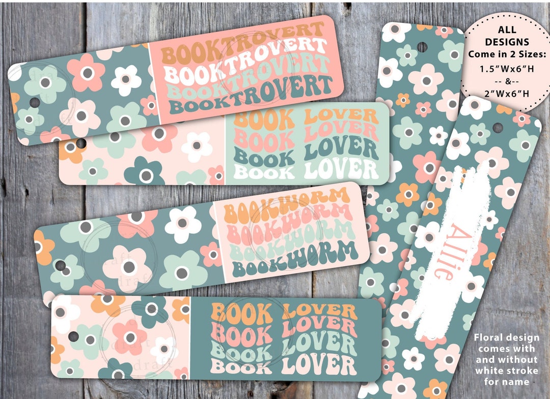 6 RETRO Bookmark Designs Vintage Booktrovert Book Lover Includes 2 ...