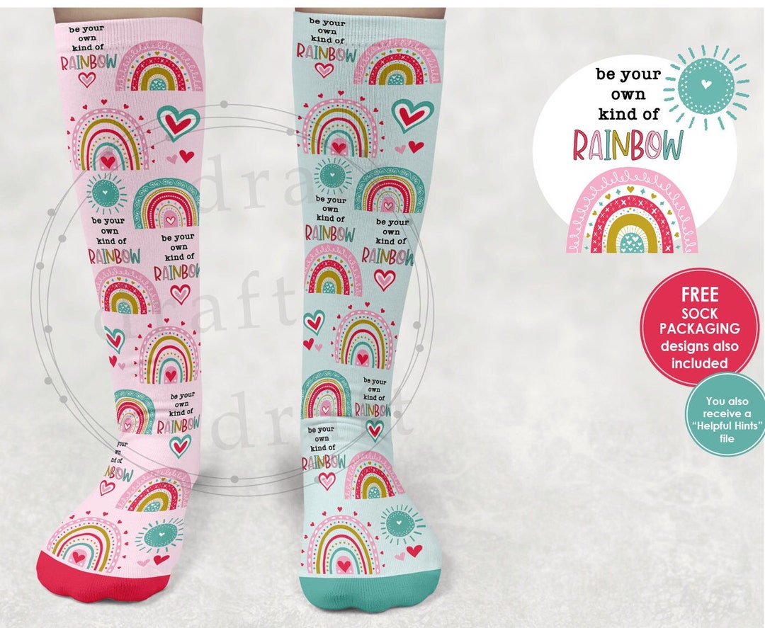 RAINBOW Sock Designs • 2 Design Variations • Inspirational • Create ...