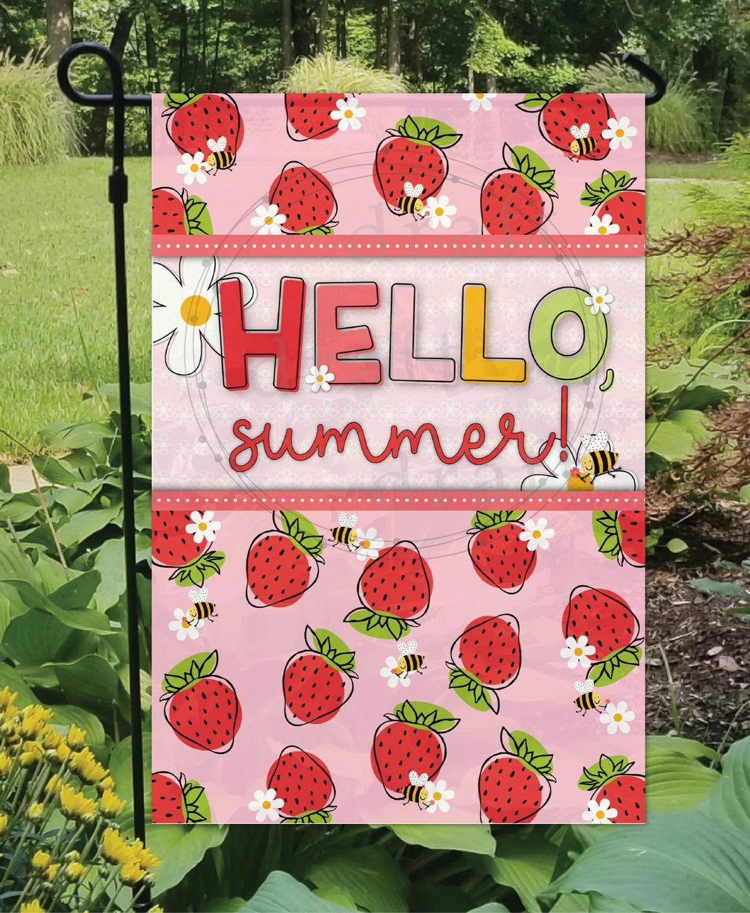 2 STRAWBERRY Garden Flag Designs • Flags • Berries, Fruit, Strawberries ...