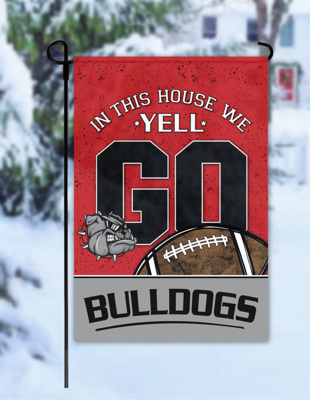 2 FOOTBALL 'distressed' Flag Designs in This House We Cheer You ...