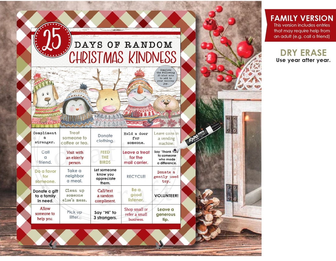 25 Days of Random Christmas Kindness / Holiday Challenge -- ADULT ...