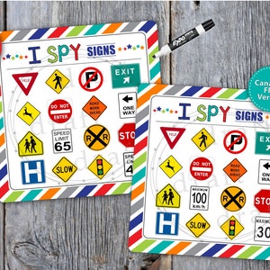I SPY Signs Designs • Primary Colors • 6x6 Travel Board Design • Car ...