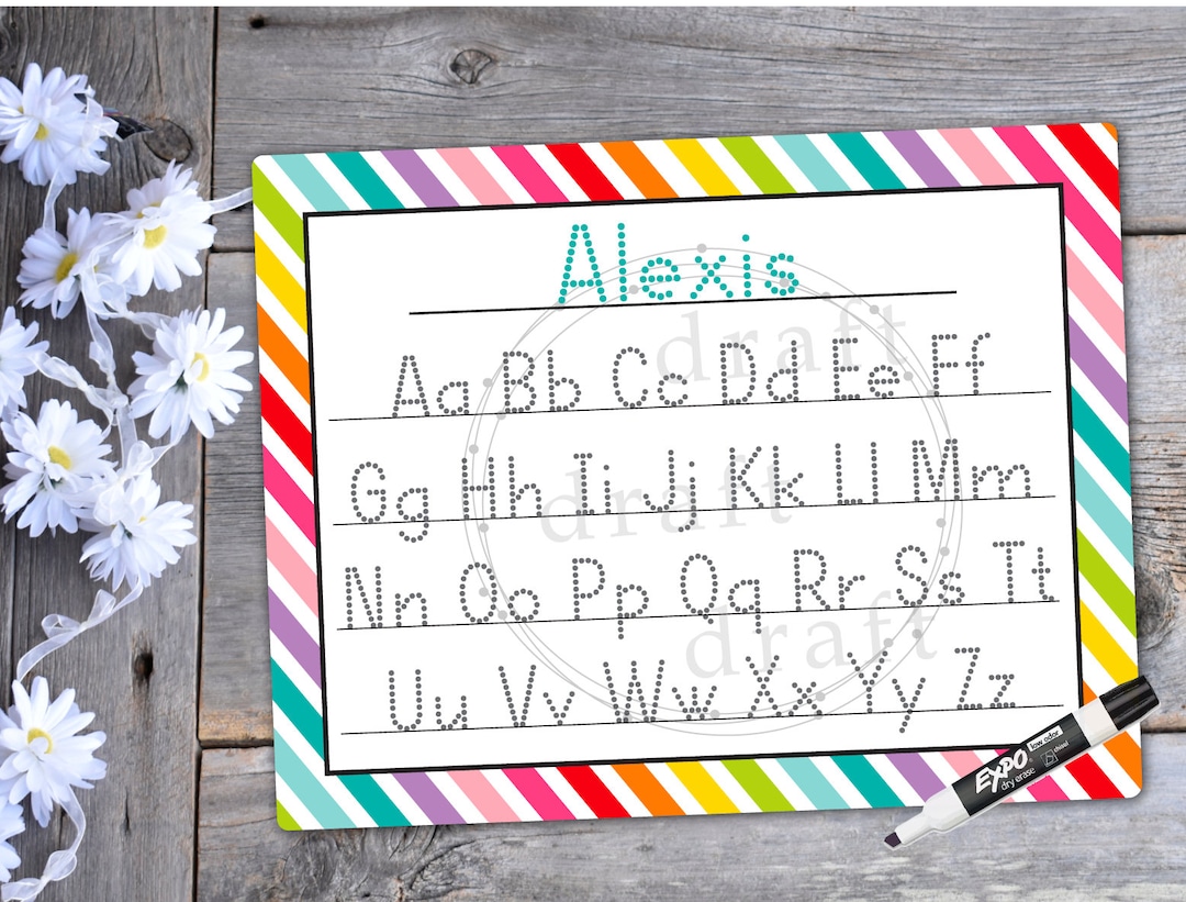 ABC Alphabet Trace Practice Board - Dry Erase Board Game - Teacher Help ...