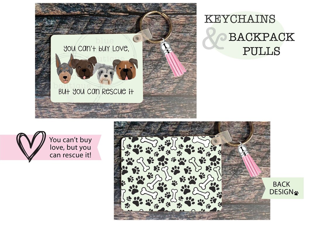 2 Dog Lover Designs • Rectangle, Versatile Keychain • Dogs • Digital ...