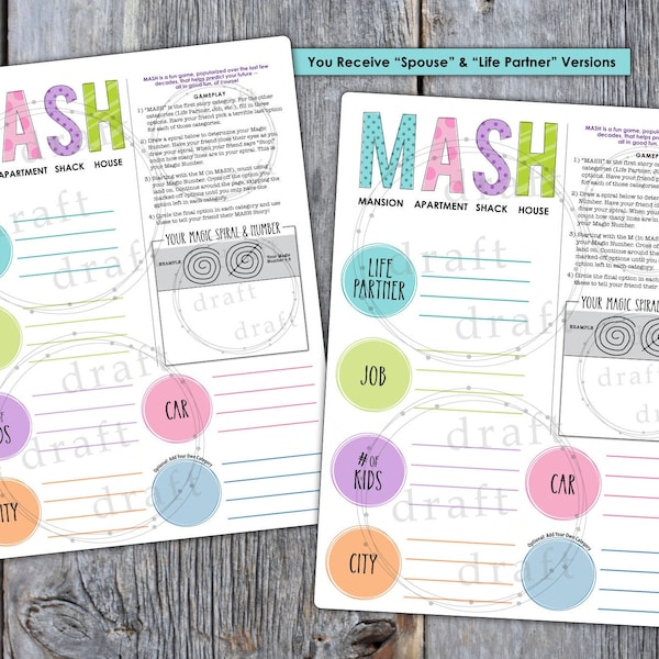 Mash Game - Etsy