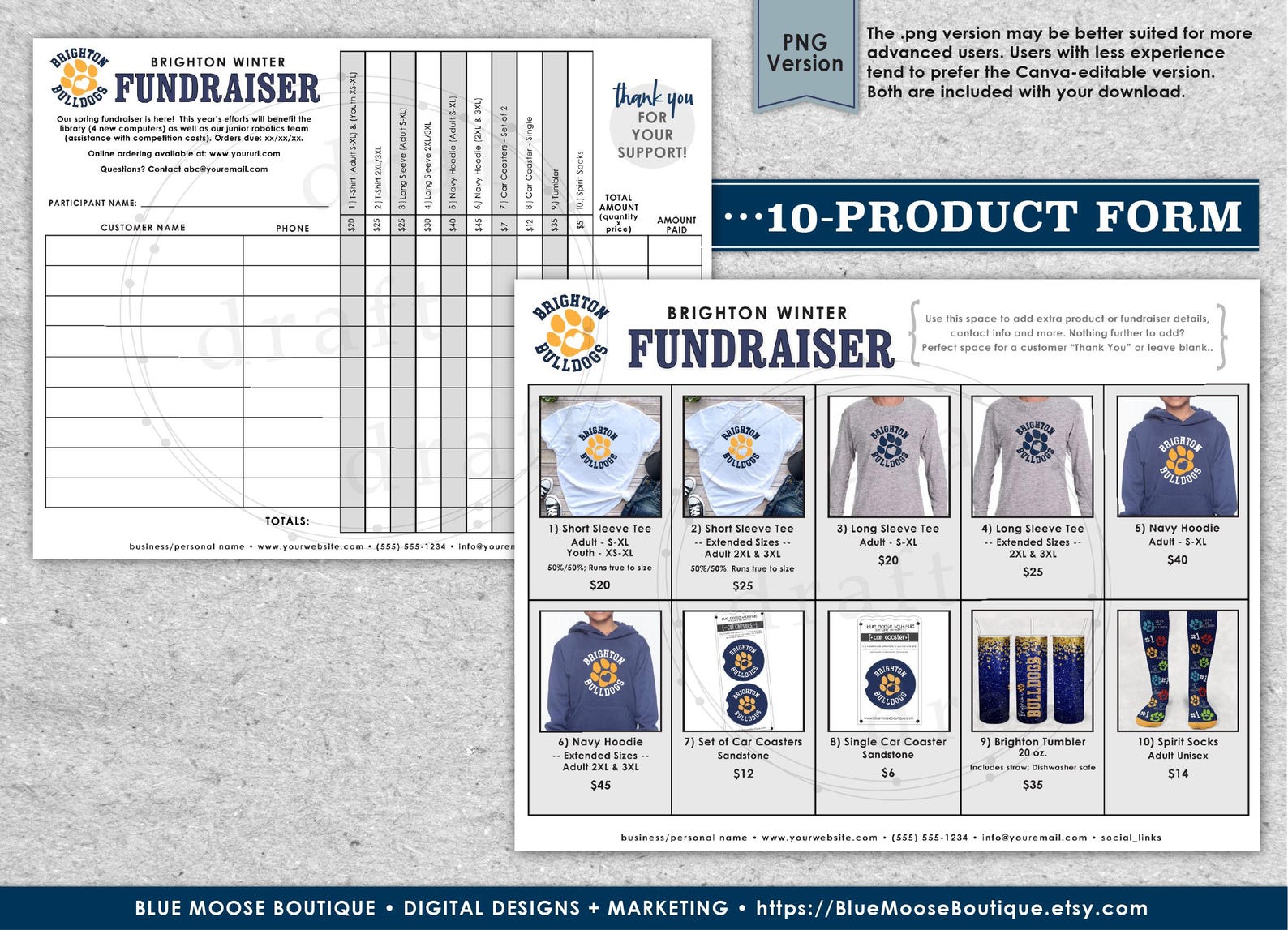 10 PRODUCT • Fundraiser Order Form Design • DIY 10-up • Canva-editable ...