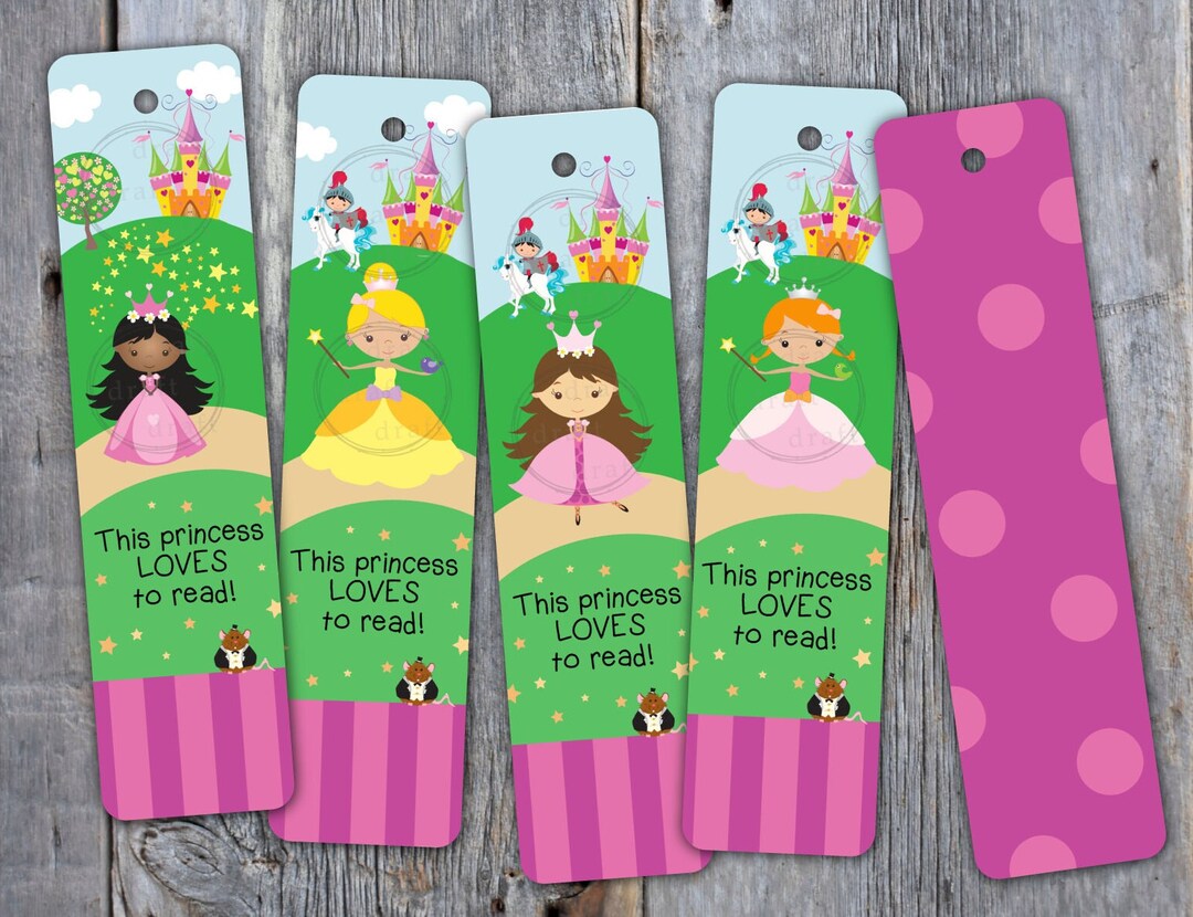 5 Princess Bookmark Designs • Kids • Castle • Fairytales • Includes 2 ...