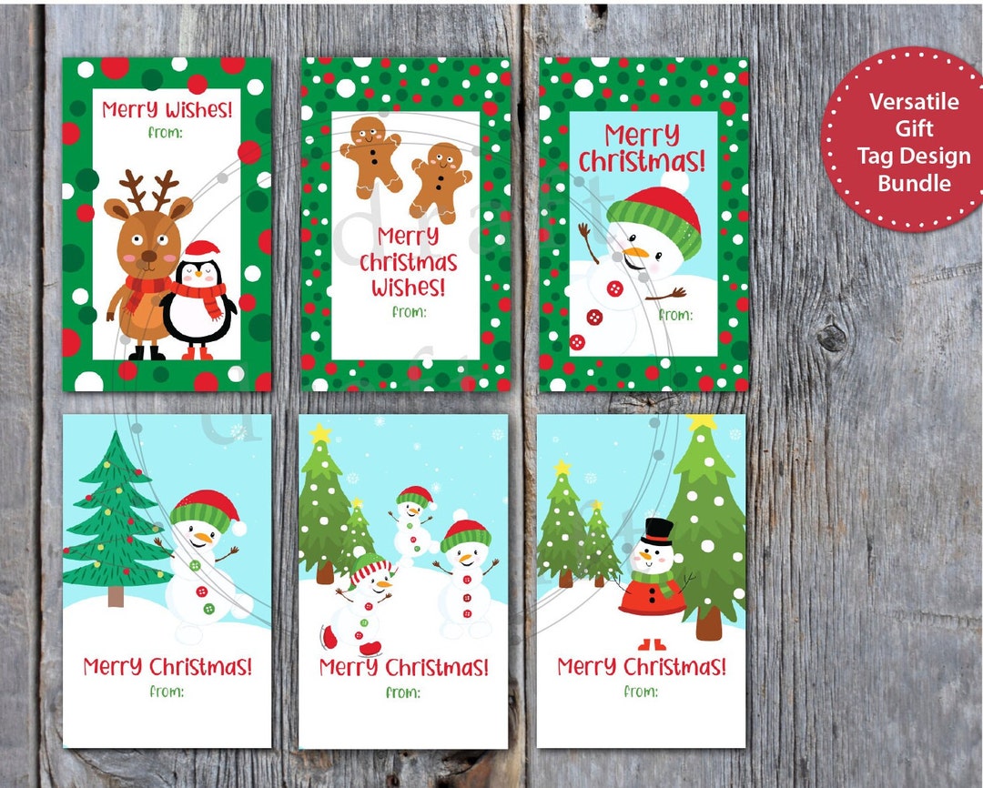 Christmas Tag Bundle of 6 Designs • Versatile • Gift Tags • Sublimation ...