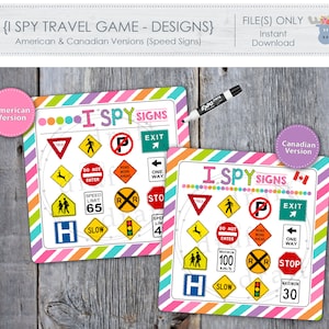 I SPY SIGNS Designs • Whimsy Colors • 6x6 Travel Board Game • Car ...