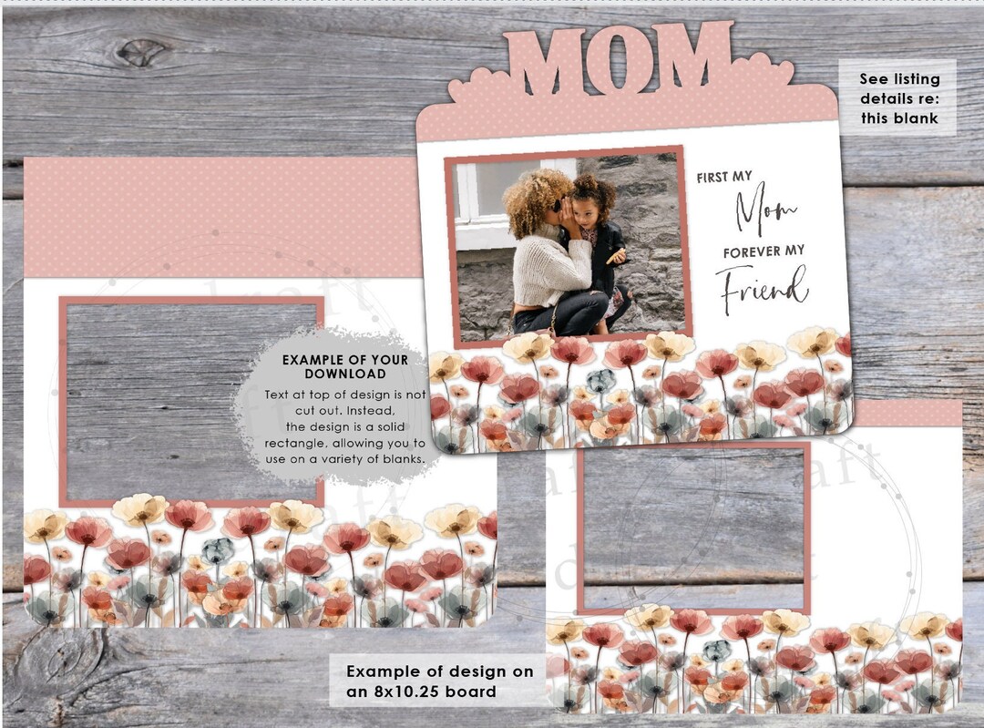 2 Word Board Designs • With & Without Text • Board With Photo/picture ...