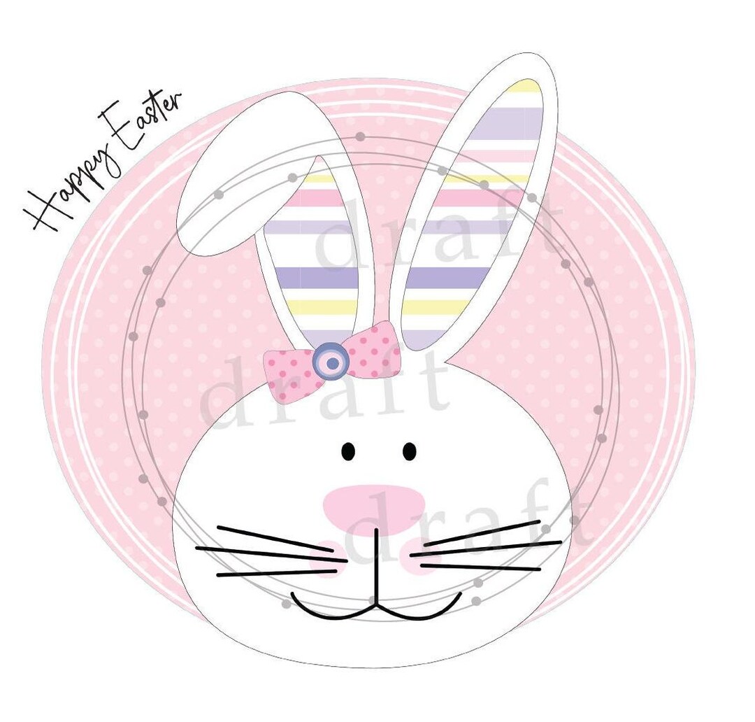 2 EASTER BUNNY Designs • Pink, Purple • Happy Easter • Ears ...