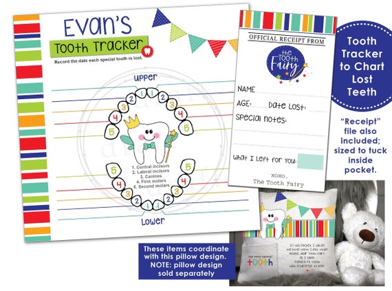 TOOTH TRACKER RECEIPTS Primary Record Lost Teeth & Leave - Etsy Canada