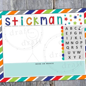 STICKMAN Design • Primary Colors • Board Game • Dry Erase Board ...