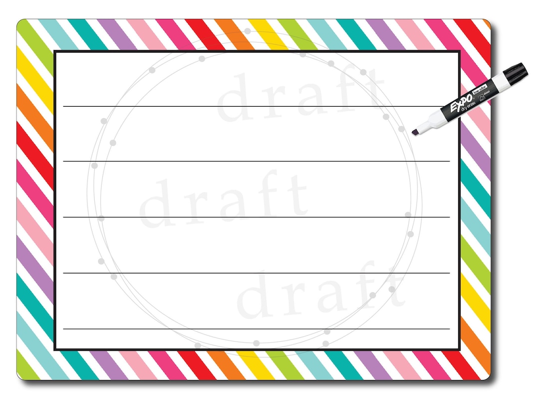 LINED Dry Erase Design • Alphabet Practice Board ==> Whimsy Colors ...