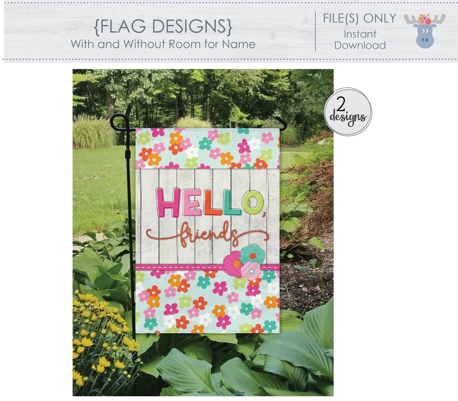 2 Floral Garden Flag Designs • Flags • Brights, Whimsical • Spring ...