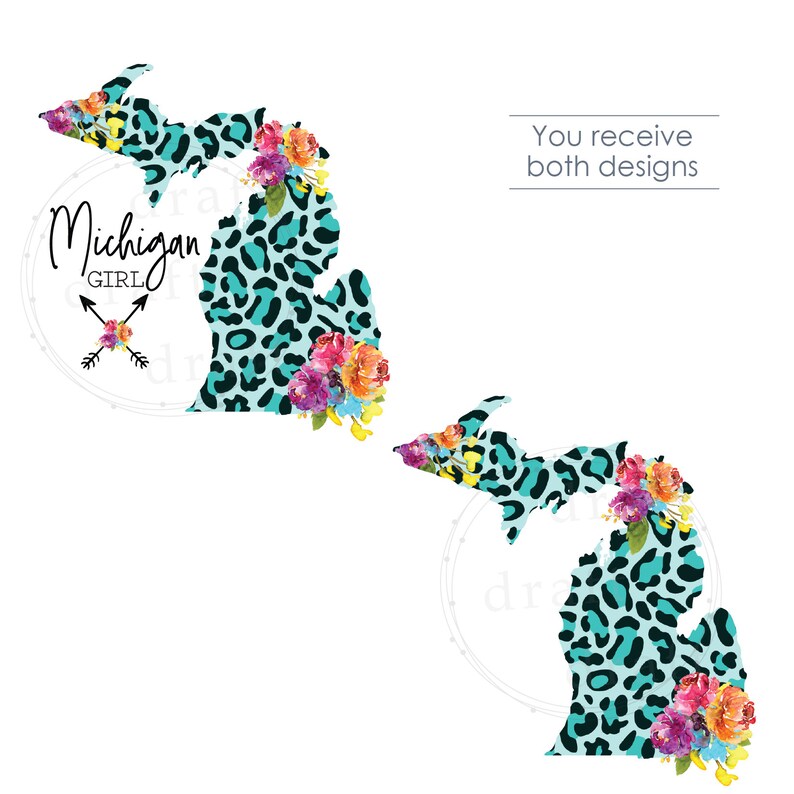 Michigan the Mitten Designs the State of Michigan Aqua - Etsy
