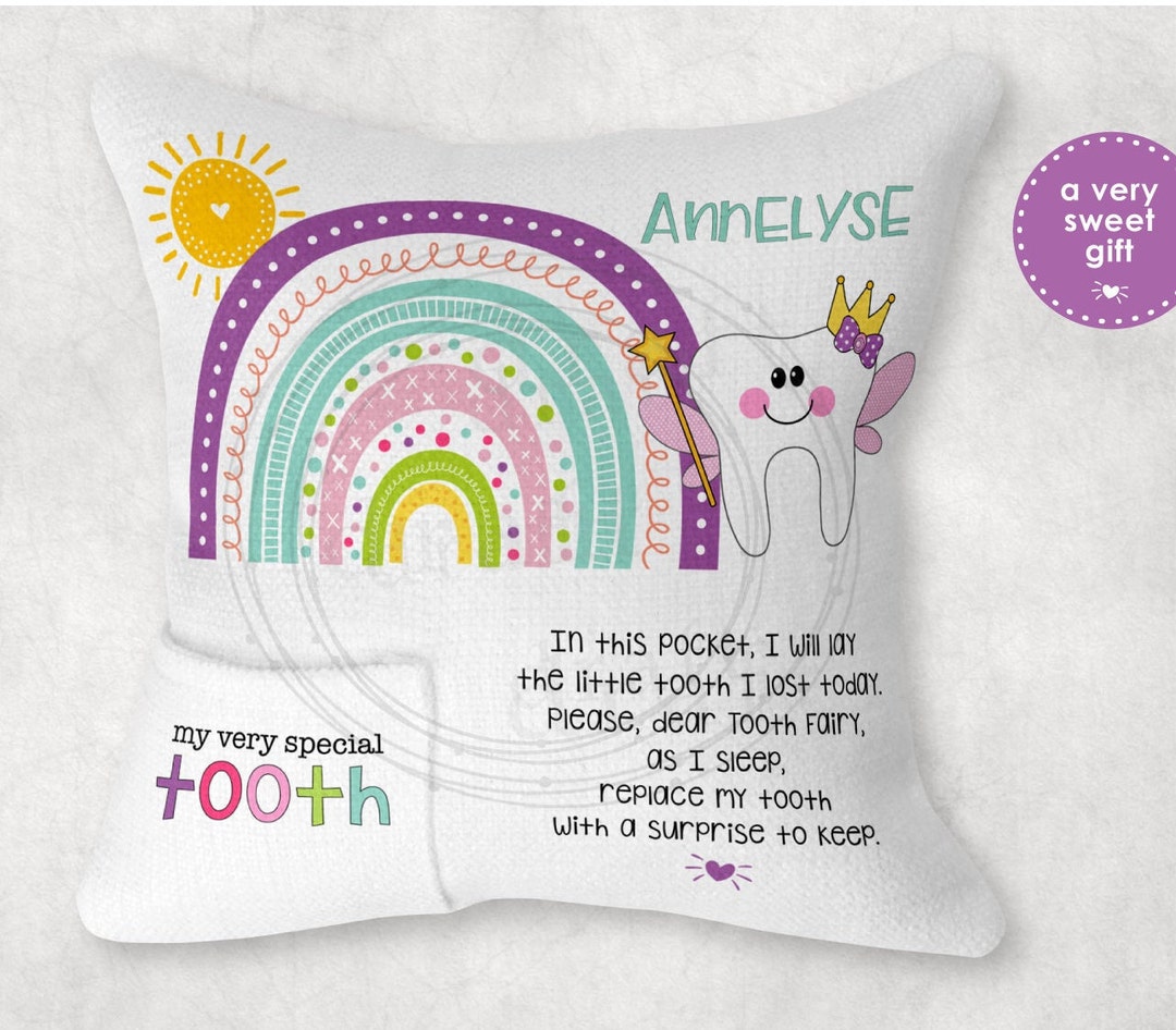 RAINBOW Tooth Fairy Pillow Design • Kids • Lost Tooth • Toothfairy ...