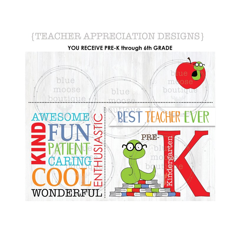 8 Design Bundle: TEACHER APPRECIATION Designs School Room - Etsy