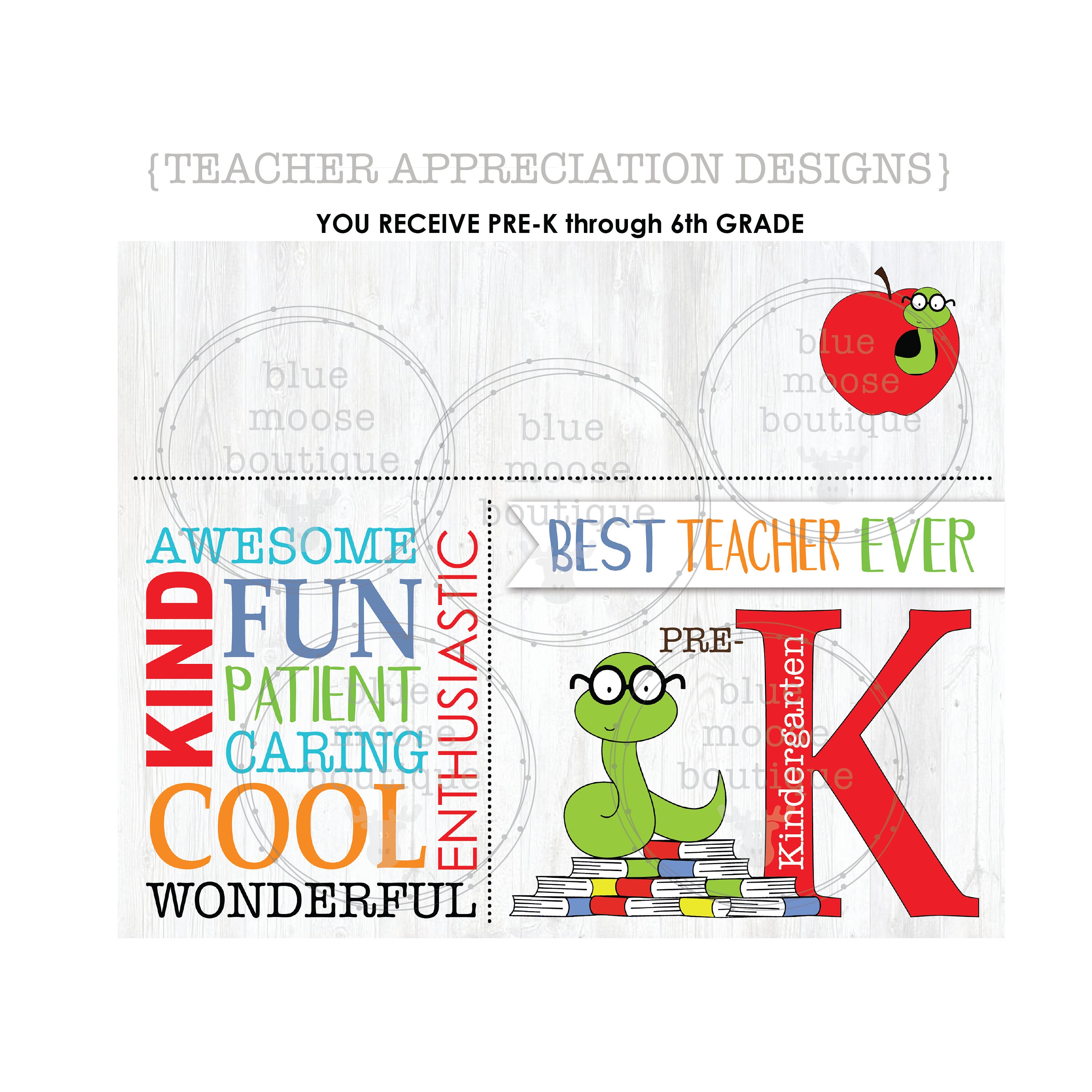 8 Design Bundle: TEACHER APPRECIATION Designs School Room - Etsy