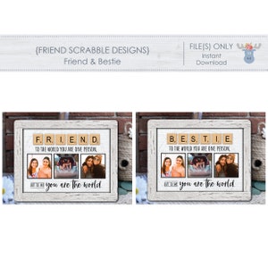 FRIEND & BESTIE Scrabble Designs 2 Files Board With Photos/pictures ...