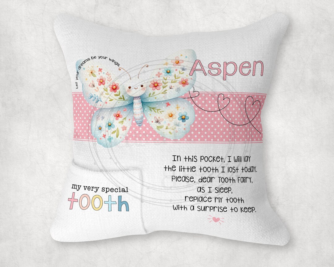 BUTTERFLY Tooth Fairy Pillow Design • Kids • Butterflies • Toothfairy ...