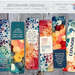 6 FUNNY Bookmark Designs • Ink Polka Dots • Assorted Snarky • Includes ...