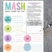 MASH Game Designs Popular Game for Decades Games - Etsy