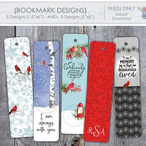 5 CARDINAL Bookmark Designs • I Am Always With You • Memorial ...