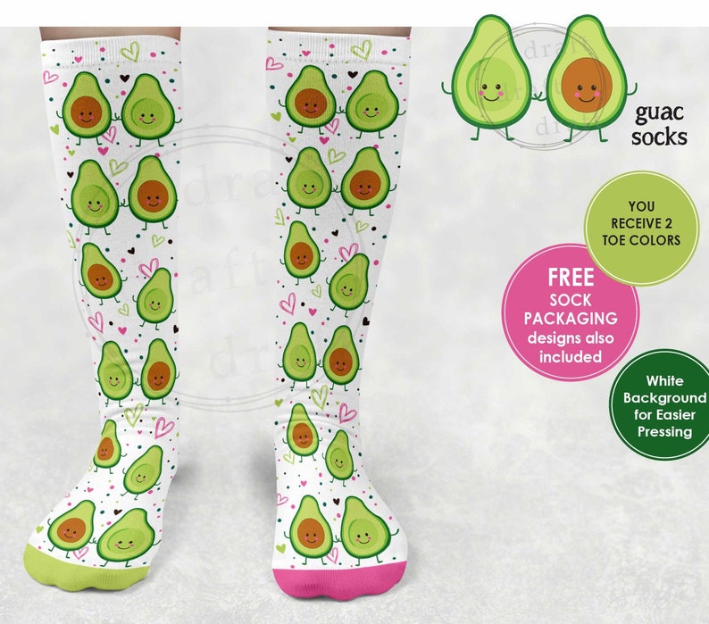 AVOCADO Fun & Silly Sock Design Chips and Guacamole Salsa - Etsy