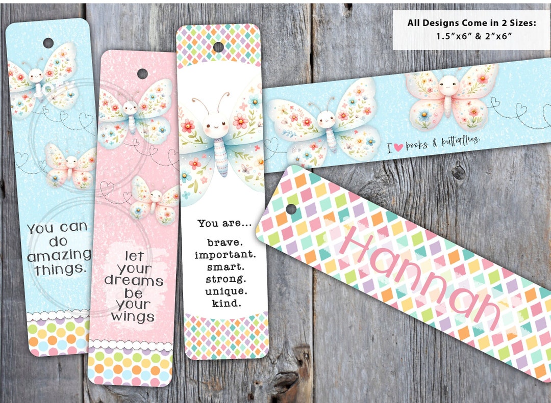 5 BUTTERFLY Bookmark Designs • Butterflies • Whimsy • Books • Includes ...