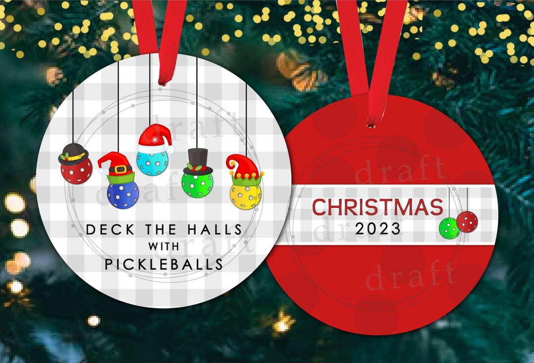2 Pickleball Christmas Ornament Designs • Deck the Halls With ...