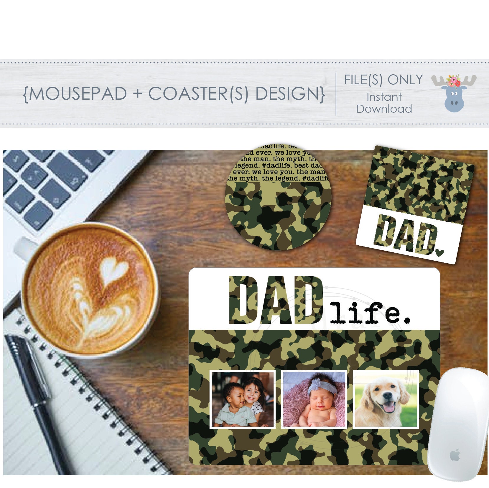 Dad Mousepad Desk Set Designs Photos/Pictures 3 | Etsy