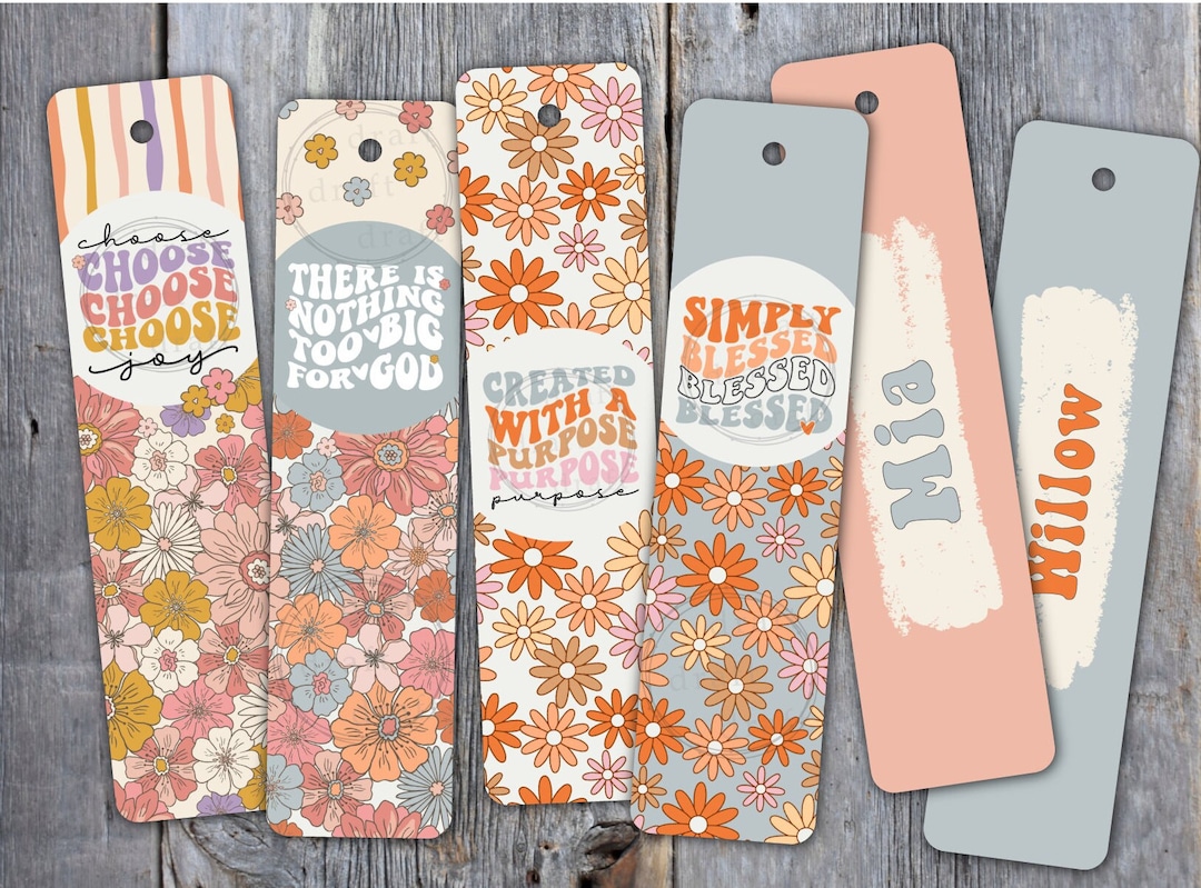 6 Retro FAITH Bookmark Designs • Floral • Christian • Created With a ...