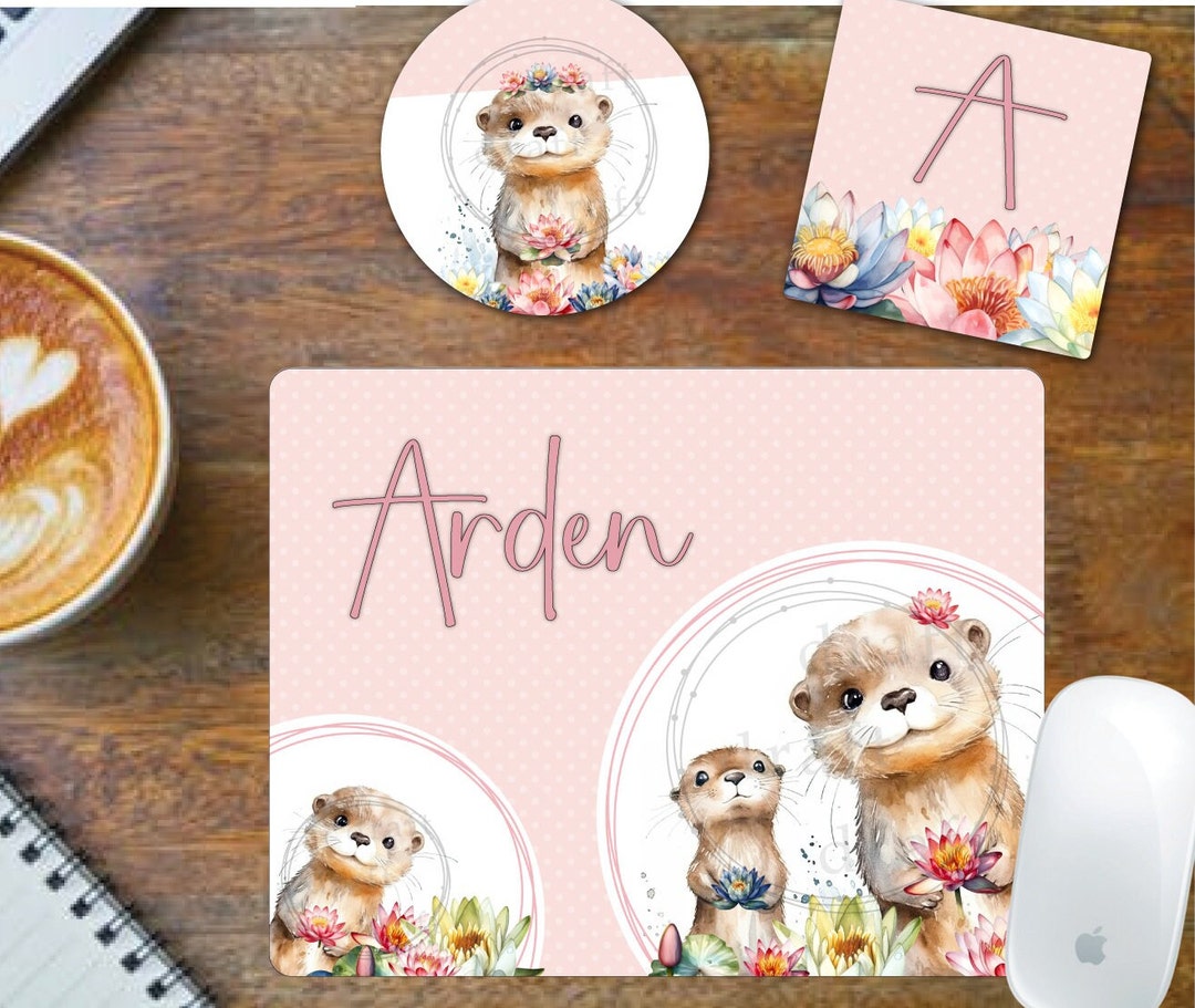OTTERS • Mousepad & 2 Coasters Desk Set Designs • 3 Coordinating Files ...