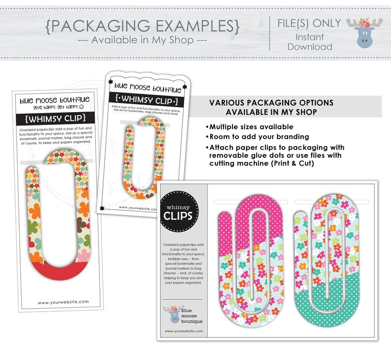 2 Big Paper Clip Designs • Fall Floral • Paperclip • Jumbo Size ...