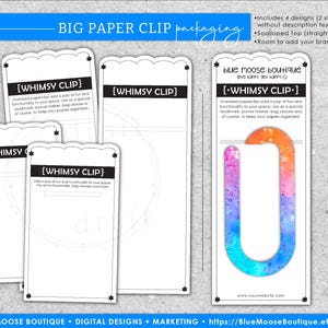 Big PAPER CLIP PACKAGING Designs • Scalloped Top • Oversized Paperclip ...