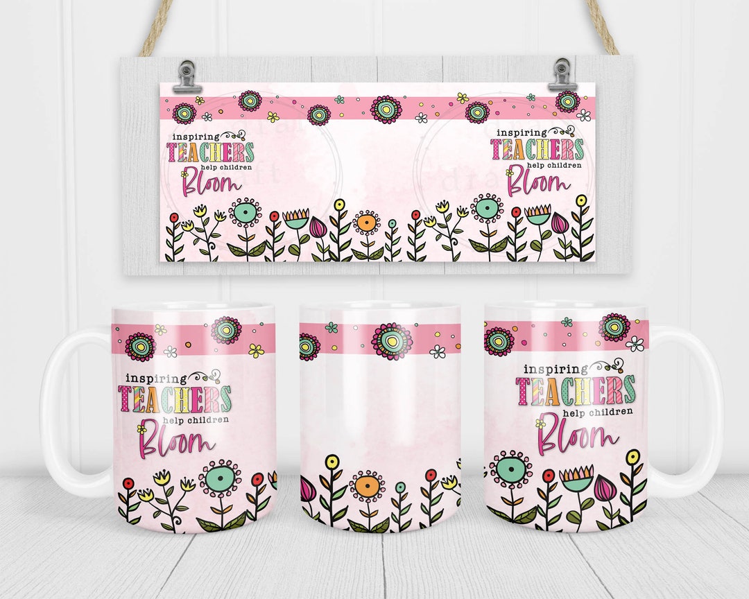 TEACHER Mug • 2 Designs ==> Teacher Appreciate Gift • Floral, Flowers ...