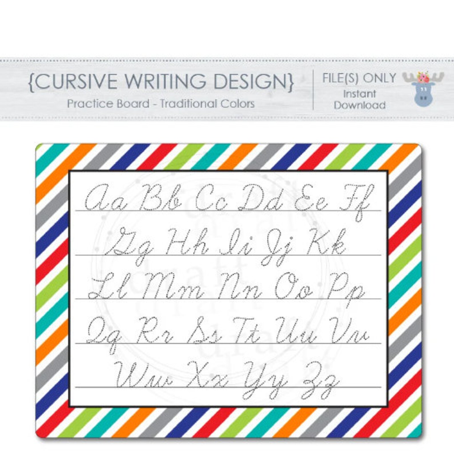 CURSIVE TRACE Alphabet Practice Boards Primary Colors - Etsy