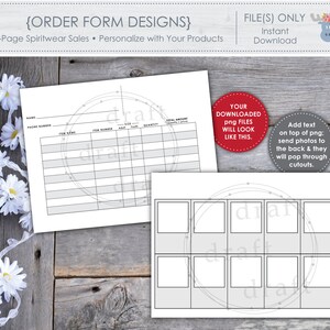 10 PRODUCT Fundraiser Order Form Design 2 Pager DIY 10-up Spirit Wear ...