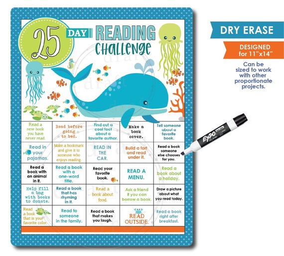 25 Days of Reading Challenge Under the Sea Sea Life Dry - Etsy