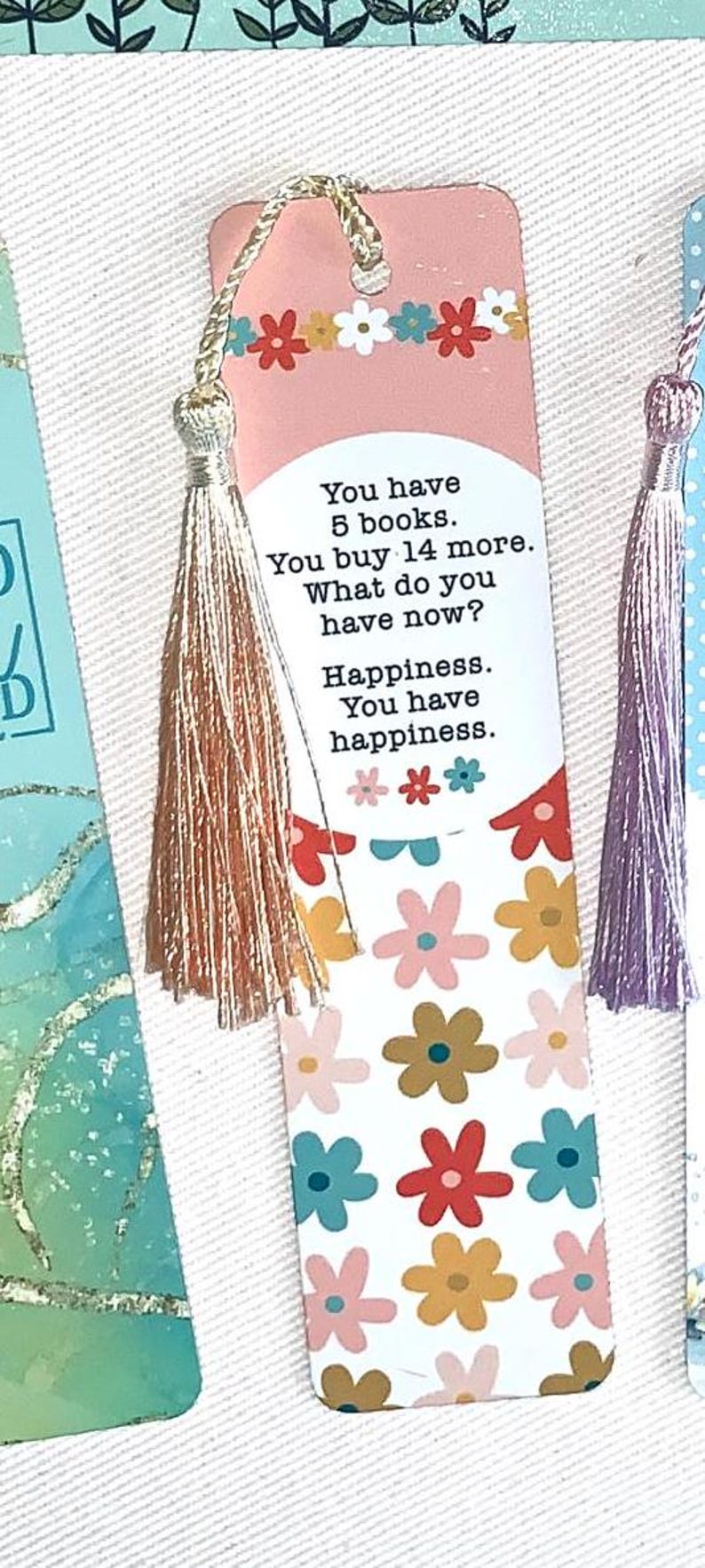 5 BOOK LOVER Bookmark Designs • Friends • Rainbow • Book Club Fun ...