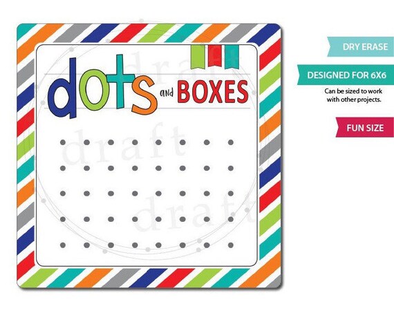 DOTS and BOXES Game Design Traditional Square 6x6 | Etsy