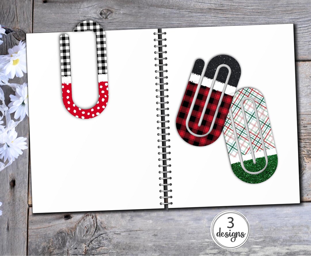 3 Big Paper Clip Designs • Holiday • Paperclip • Christmas Plaid ...