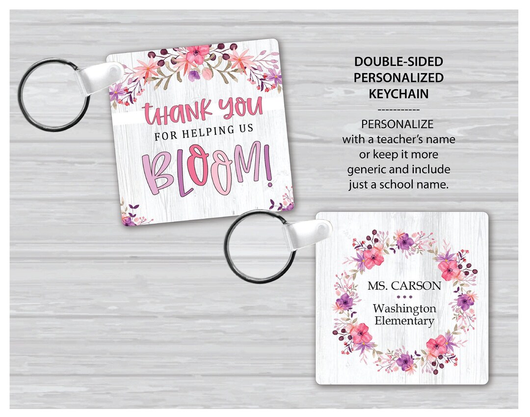 TEACHER APPRECIATION GIFT Design Keychains Key Chain School Elementary ...