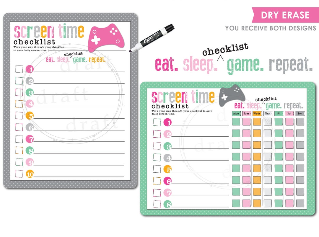 GAMER To-do/chore Board Gamer Checklist To-do / CHORE - Etsy