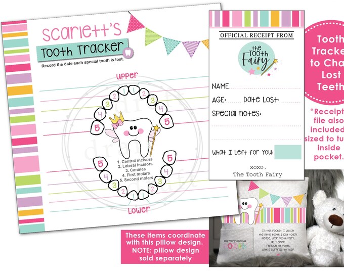 TOOTH TRACKER RECEIPTS Whimsy Record Lost Teeth & Leave - Etsy