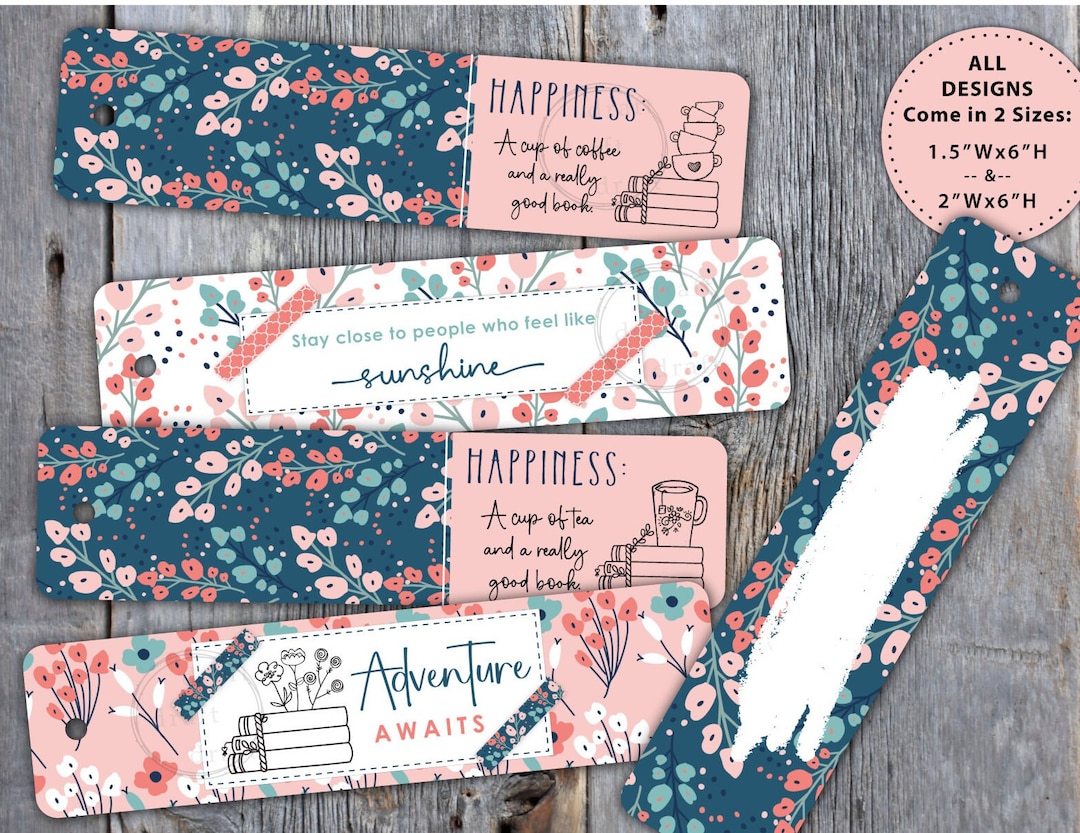 5 BOOK LOVER Bookmark Designs • Friends • Floral • Flowers • Includes 2 ...