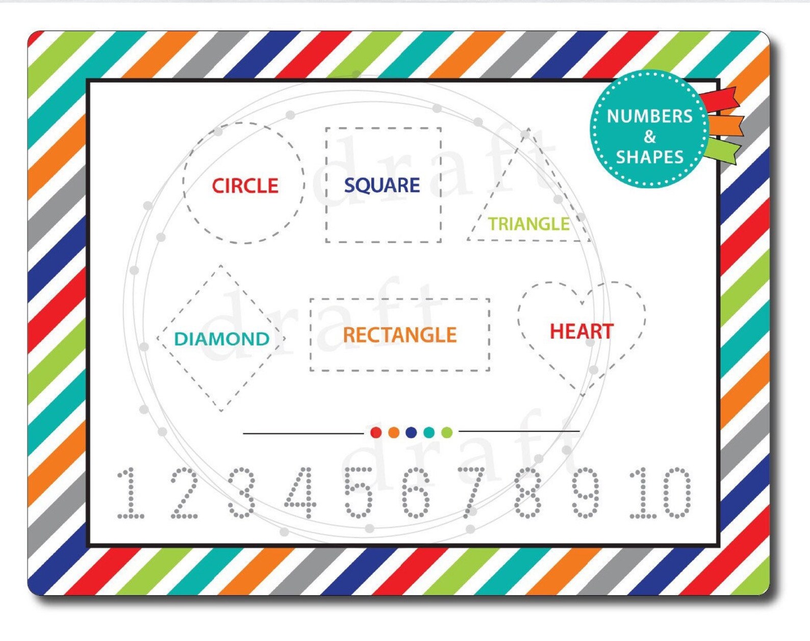 SHAPES & NUMBERS TRACE Alphabet Practice Board - Etsy