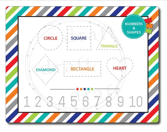 SHAPES & NUMBERS TRACE Alphabet Practice Board | Etsy